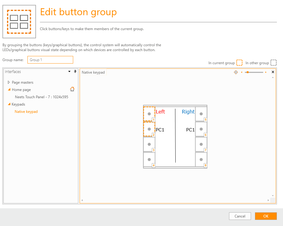 How does button grouping effect my project? - Biamp Cornerstone